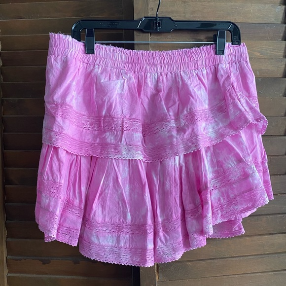 LoveShackFancy | Skirts | Nwt Loveshackfancy Pink Ruffle Mini Skirt ...